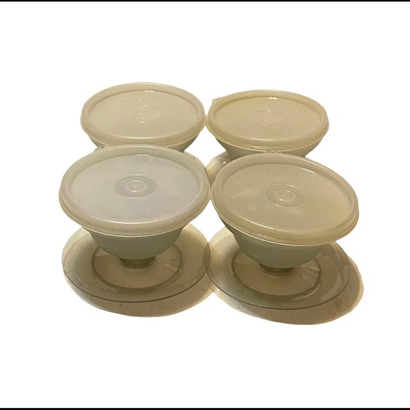 Tupperware | Kitchen | Vintage Tupperware Dessert Cups Set Of 4 Smokey ...